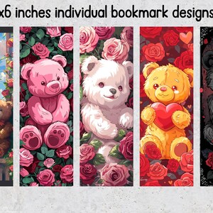 40 Teddy Bear Printable Bookmarks, Toy Bear Digital Download Bookmark ...