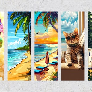 40 Vacation Printable Bookmarks, Summer Digital Download Bookmark ...