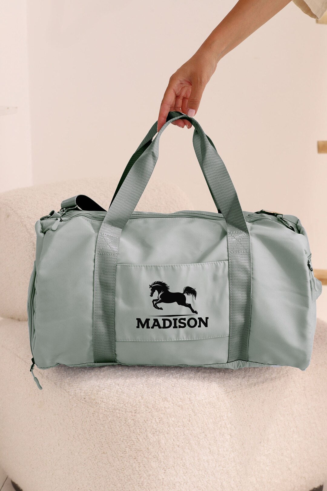 Personalized Name Duffel Bag, Equestrian Duffle Bag, Horse Duffle Bag ...