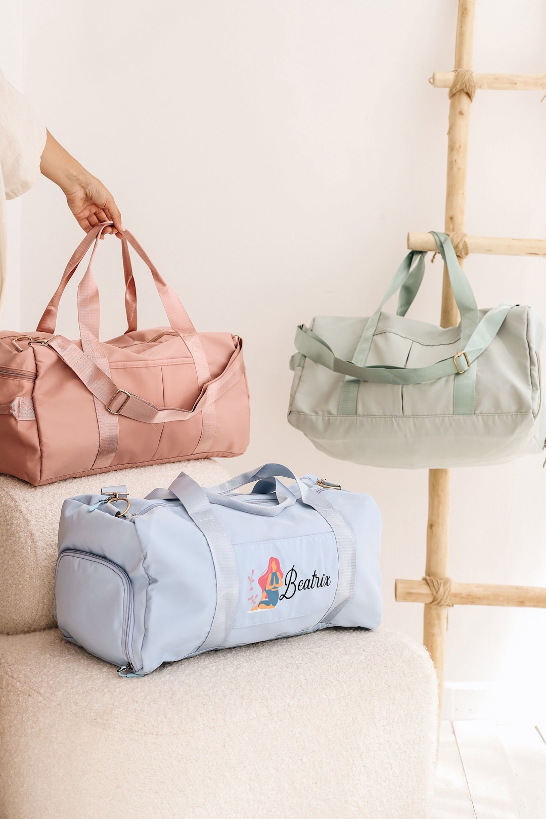 Custom Yoga Duffle Bag, Gift for Athlete Mothers, Personalized ...