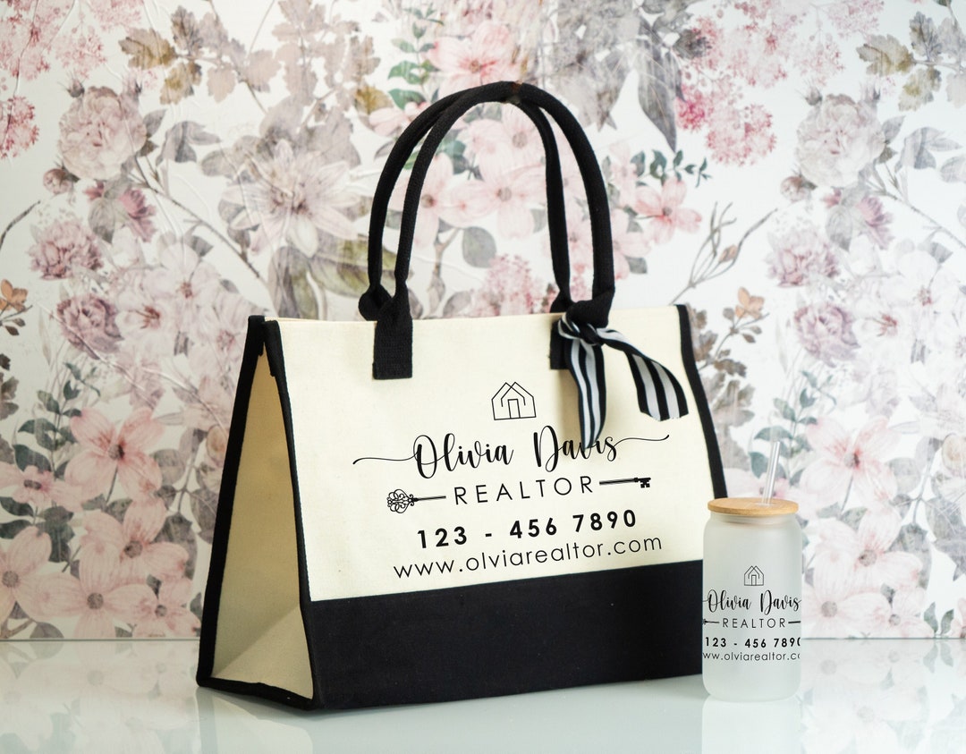 Custom Real Estate Agent Gift, Personalized Business Tote Bag, Custom ...