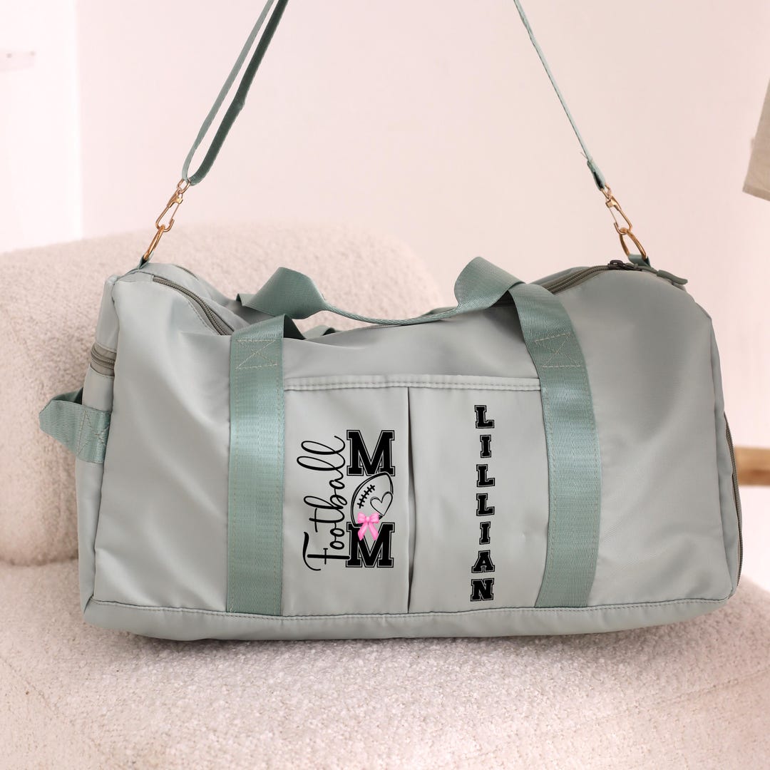 Custom Football Bag, Football Mom Bag, Sports Bag With Zipper, Football ...