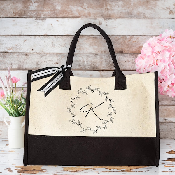 Initial Tote Bag - Etsy