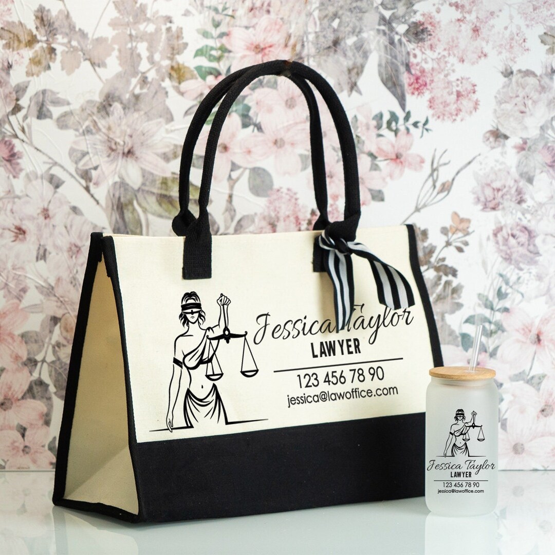 Personalized Lawyer Tote Bag Set, Law Student Gift, Lady Justice Tote ...