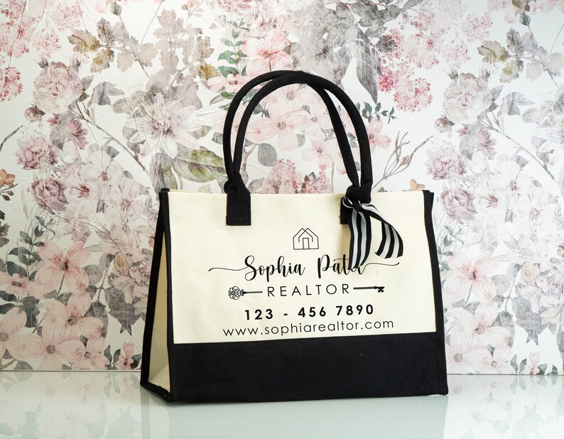 Custom Real Estate Agent Gift, Personalized Business Tote Bag, Custom ...
