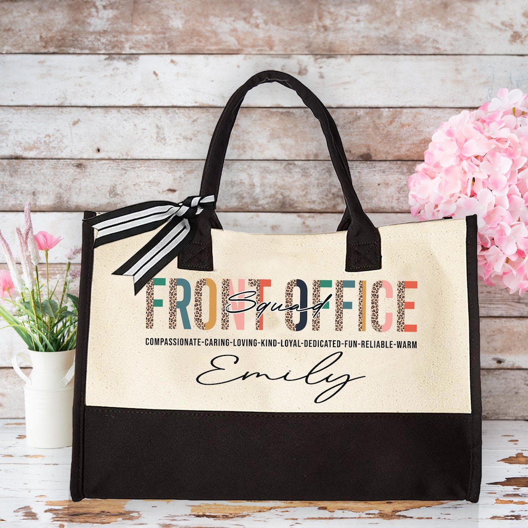 Personalized Office Worker Gift Tote, Front Office Squad Tote, Custom ...