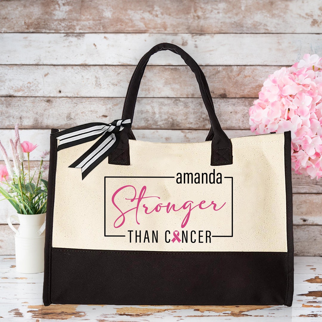 Stronger Than Cancer Bag, Cancer Fighter Gifts, Cancer Awareness Bag ...