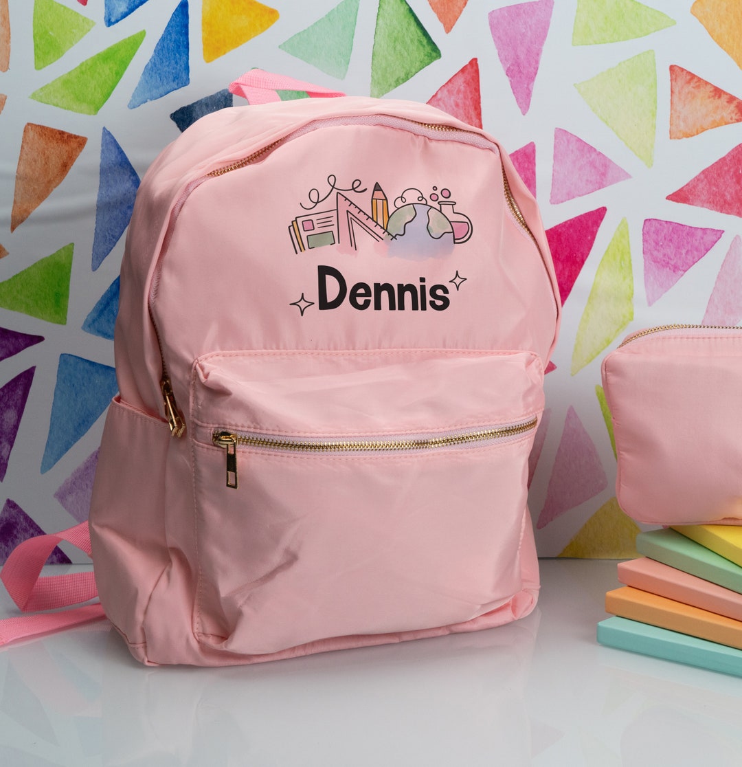 Personalized Colorful Backpack, Custom Name Book Bag, Kindergarten ...