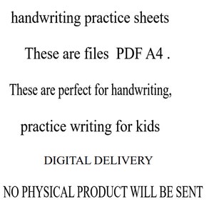 Pdf Sheets Handwriting ,instant Download, Printable Sheets - Etsy