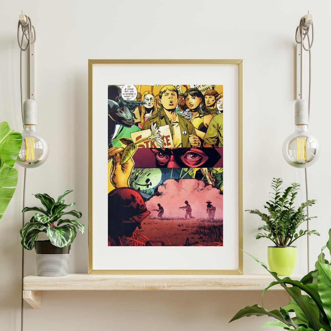 Watchmen Comedian Art Print Digital Download, DC Comics Collage Art ...