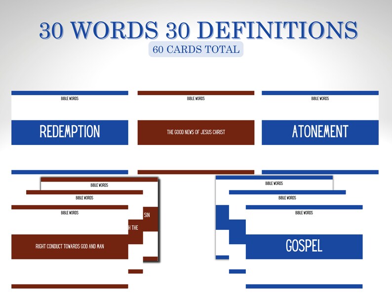 Bible Study Printable Flashcards, Word Study Game, Bible Game Template ...