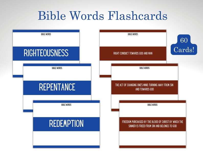 Bible Study Printable Flashcards, Word Study Game, Bible Game Template ...