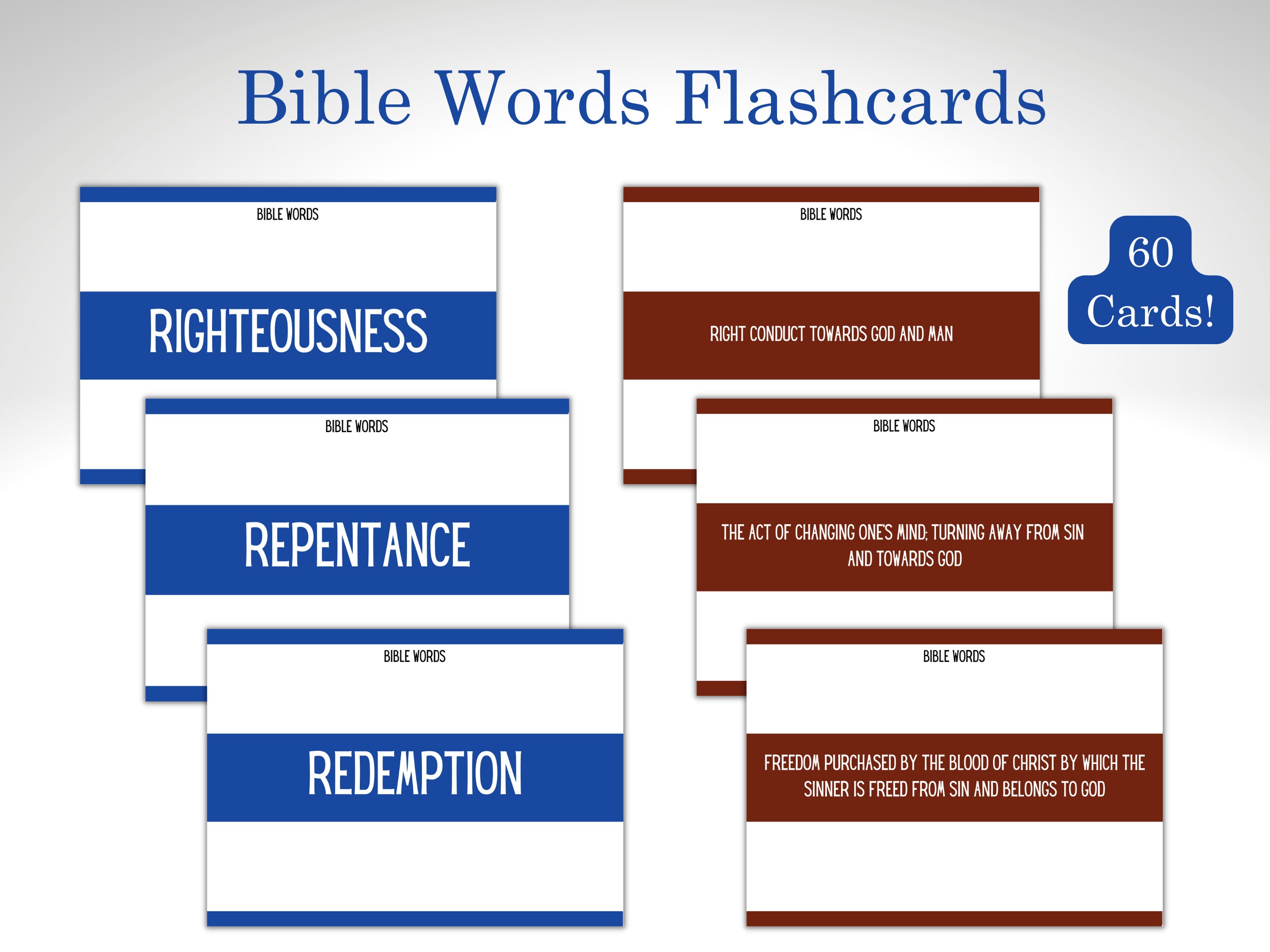 Bible Study Printable Flashcards, Word Study Game, Bible Game Template ...