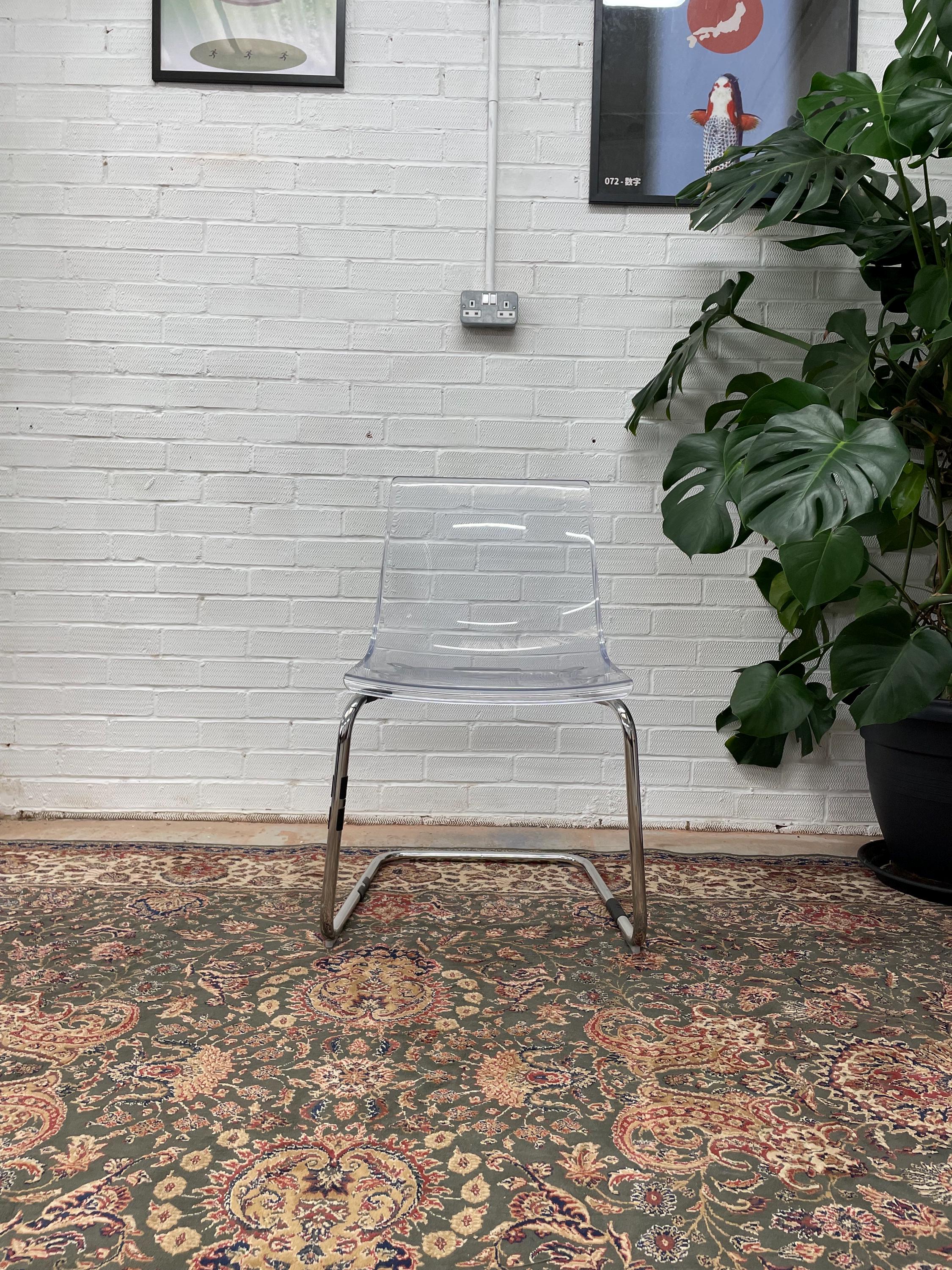 Vintage Chrome & Perspex Cantilever Dining Chair - Etsy