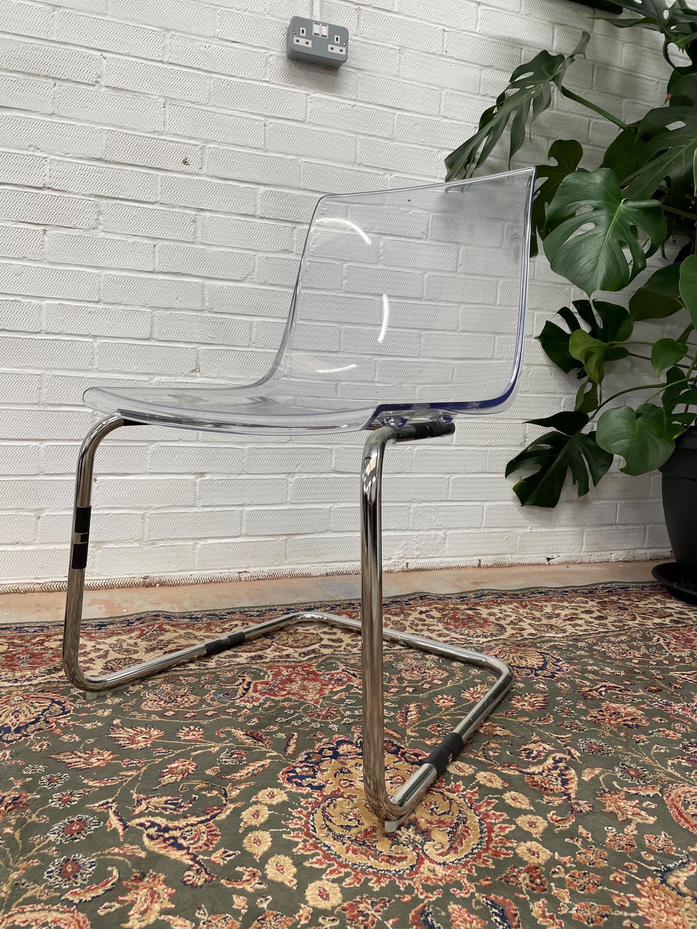 Vintage Chrome & Perspex Cantilever Dining Chair - Etsy