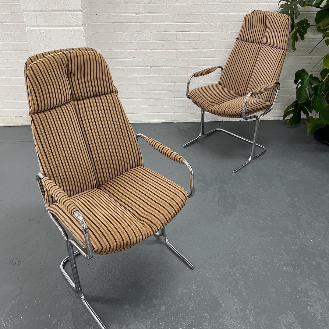 Mid-century Modern Chrome Dining Chairs - Pieff Eleganza Tim Bates ...