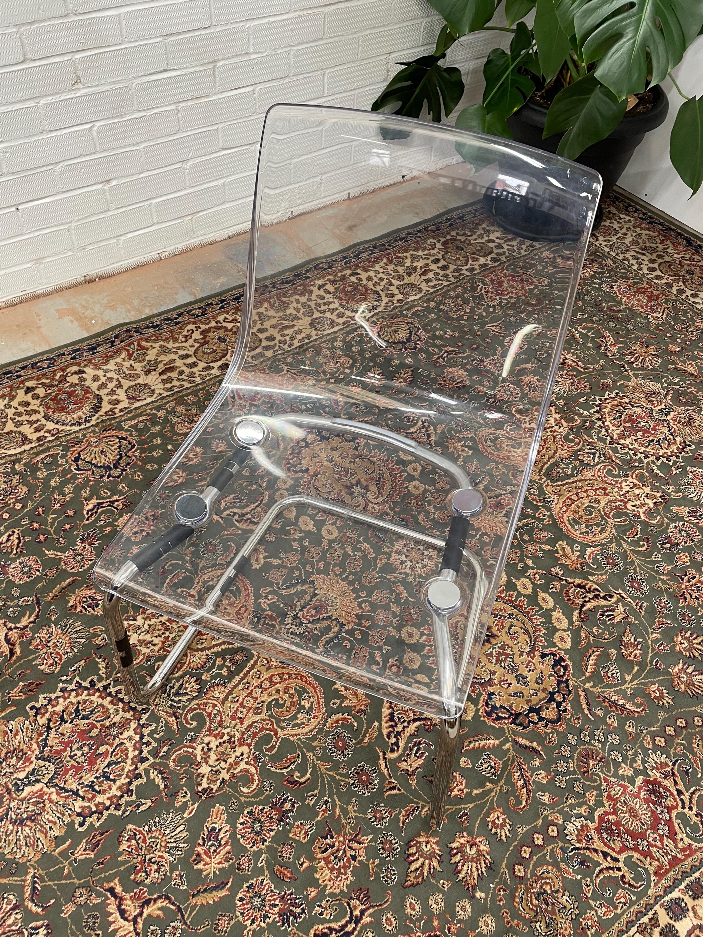 Vintage Chrome & Perspex Cantilever Dining Chair - Etsy