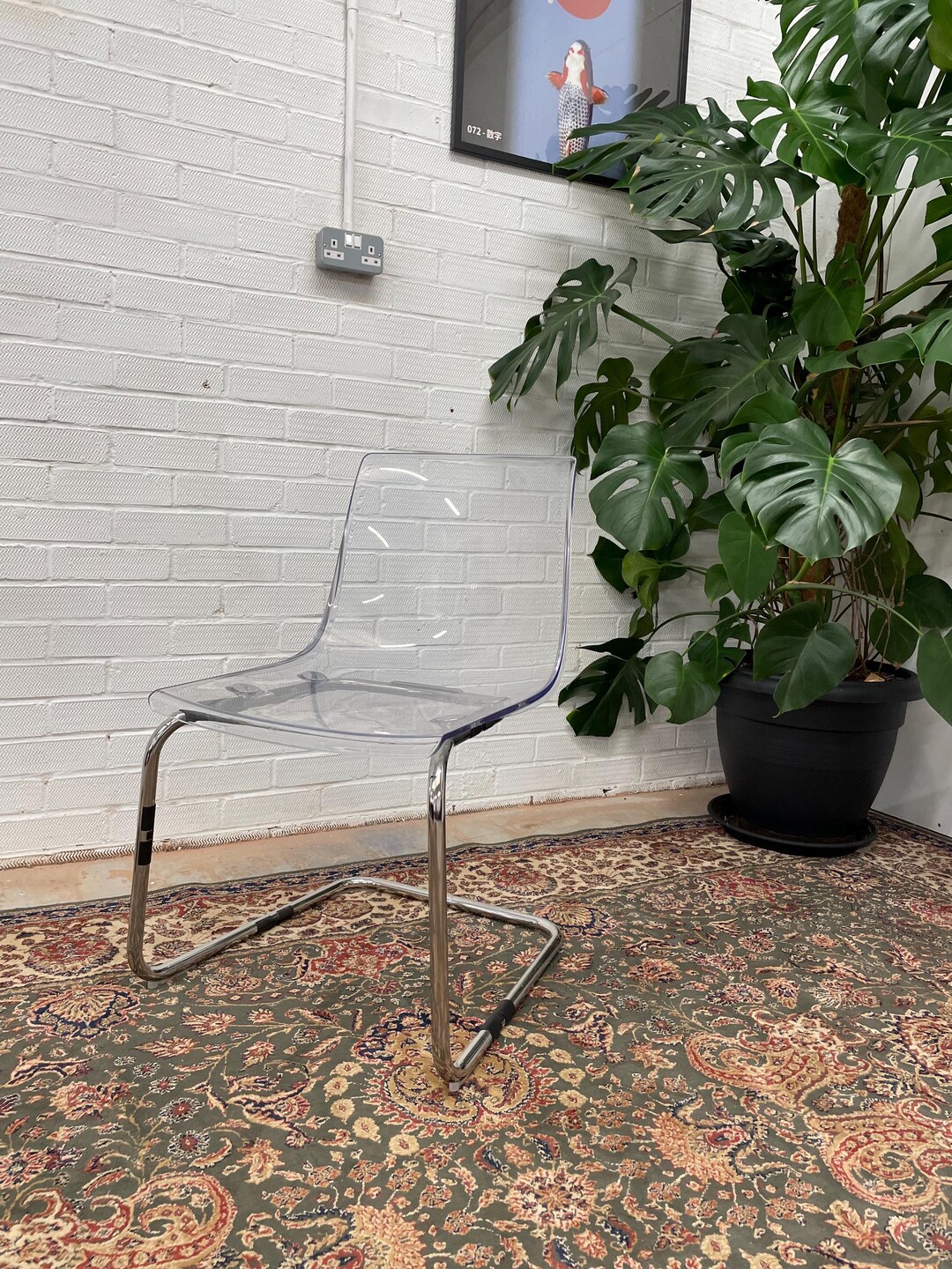 Vintage Chrome & Perspex Cantilever Dining Chair - Etsy