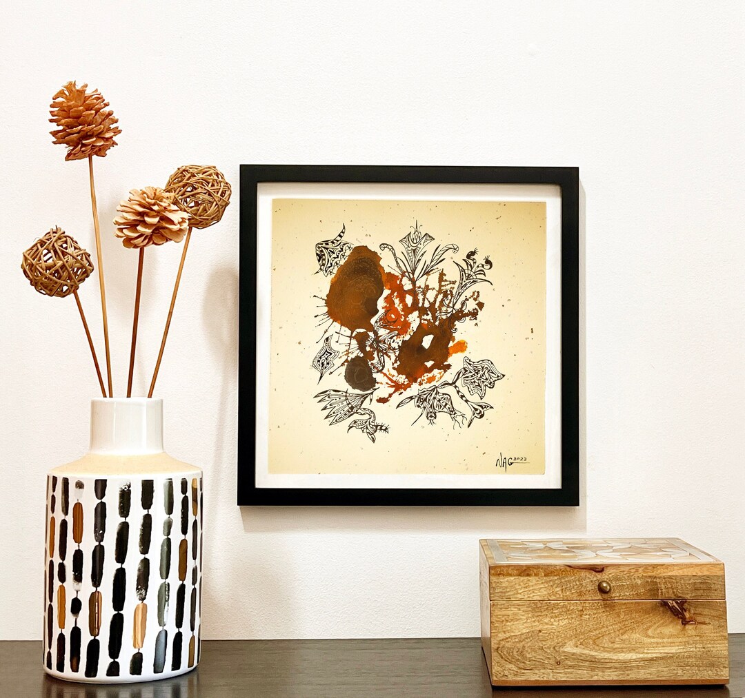 13"x13" Original Unframed Drawing, Limited Series, Abstract Drawing on ...
