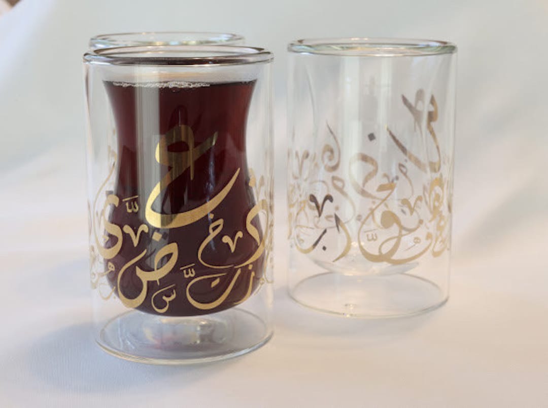 6/ Glass Tea Cups/ Tea/ Istikan/ House Warming/ Arabic/ Arabic Art ...