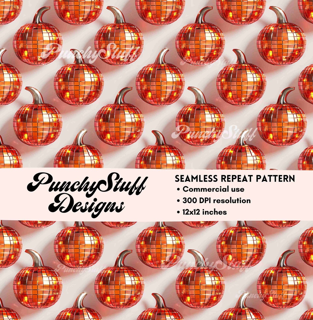 Halloween Pumpkins SEAMLESS FILE PATTERN, Cute Trendy 3D Fall Repeat ...