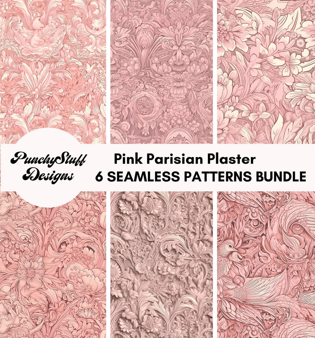 PINK PARISIAN PATTERNS Seamless Digital Bundle Pretty Floral - Etsy