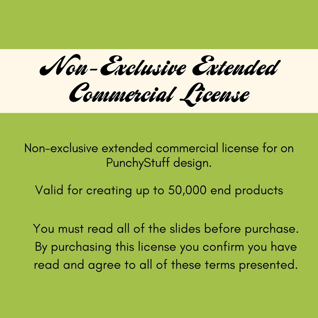 Non-exclusive Extended Commercial License Purchase Non Exclusive - ONE ...