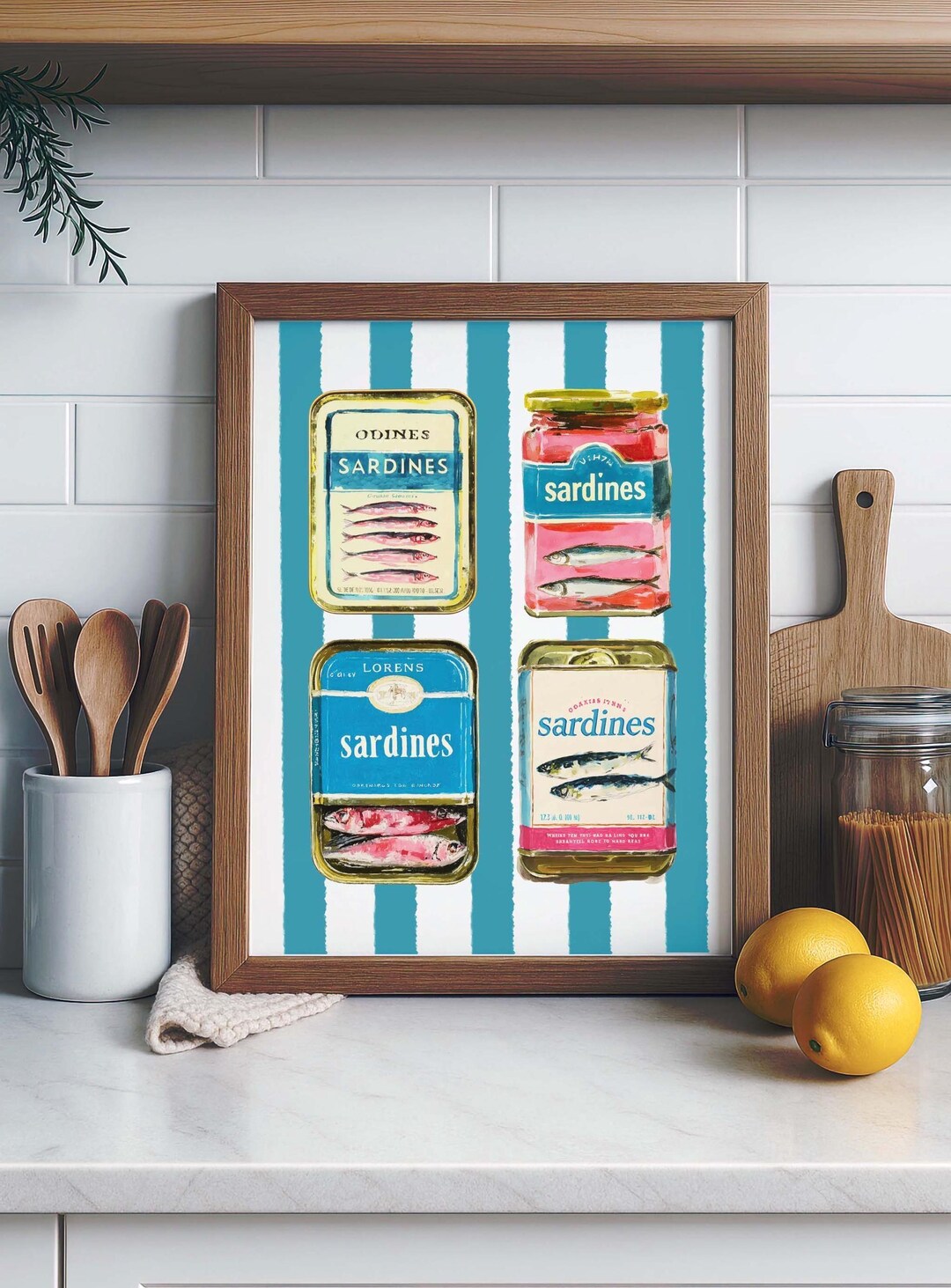 Sardine Tinned Fish Coastal WALL ART PRINTS Digital Download Printable ...