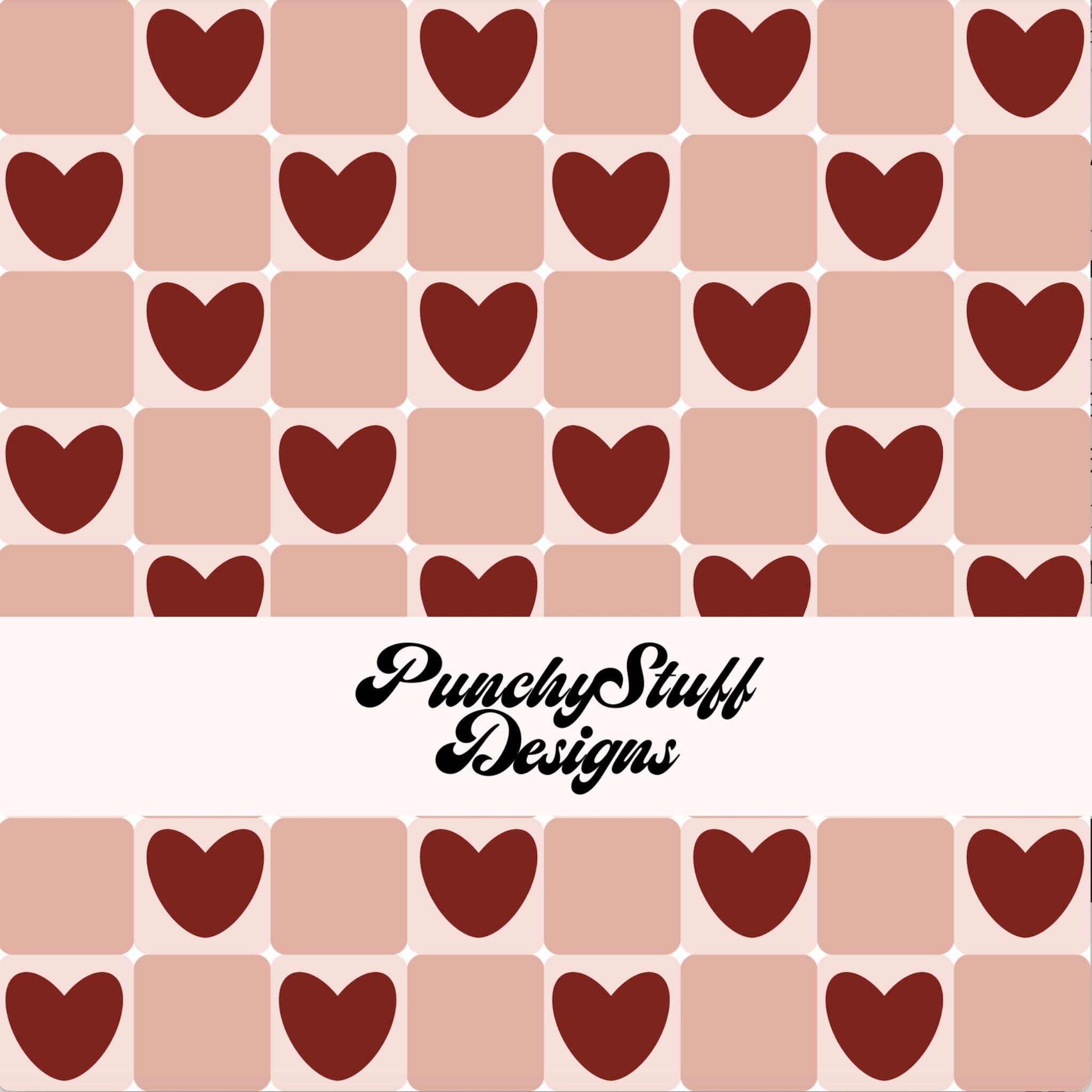 Pink and Red Heart Checker | Seamless Repeat Pattern | Hand Drawn ...