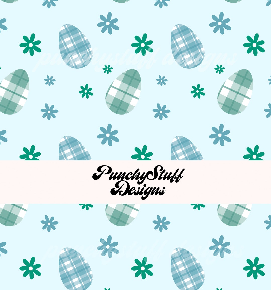PLAID EASTER EGGS Spring Daises Seamless Pattern Digital Download ...