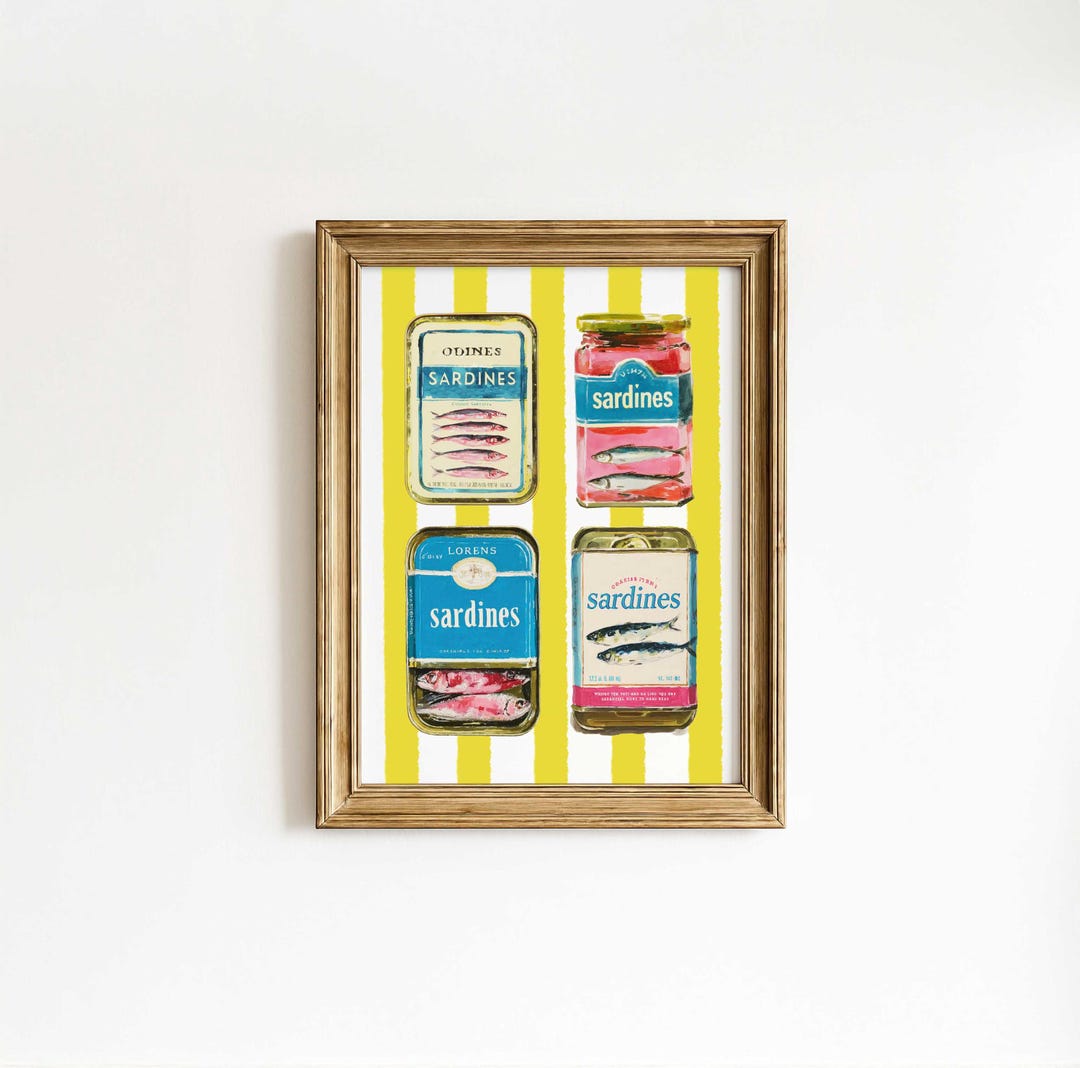 Sardine Tinned Fish WALL ART PRINTS Digital Download Printable ...