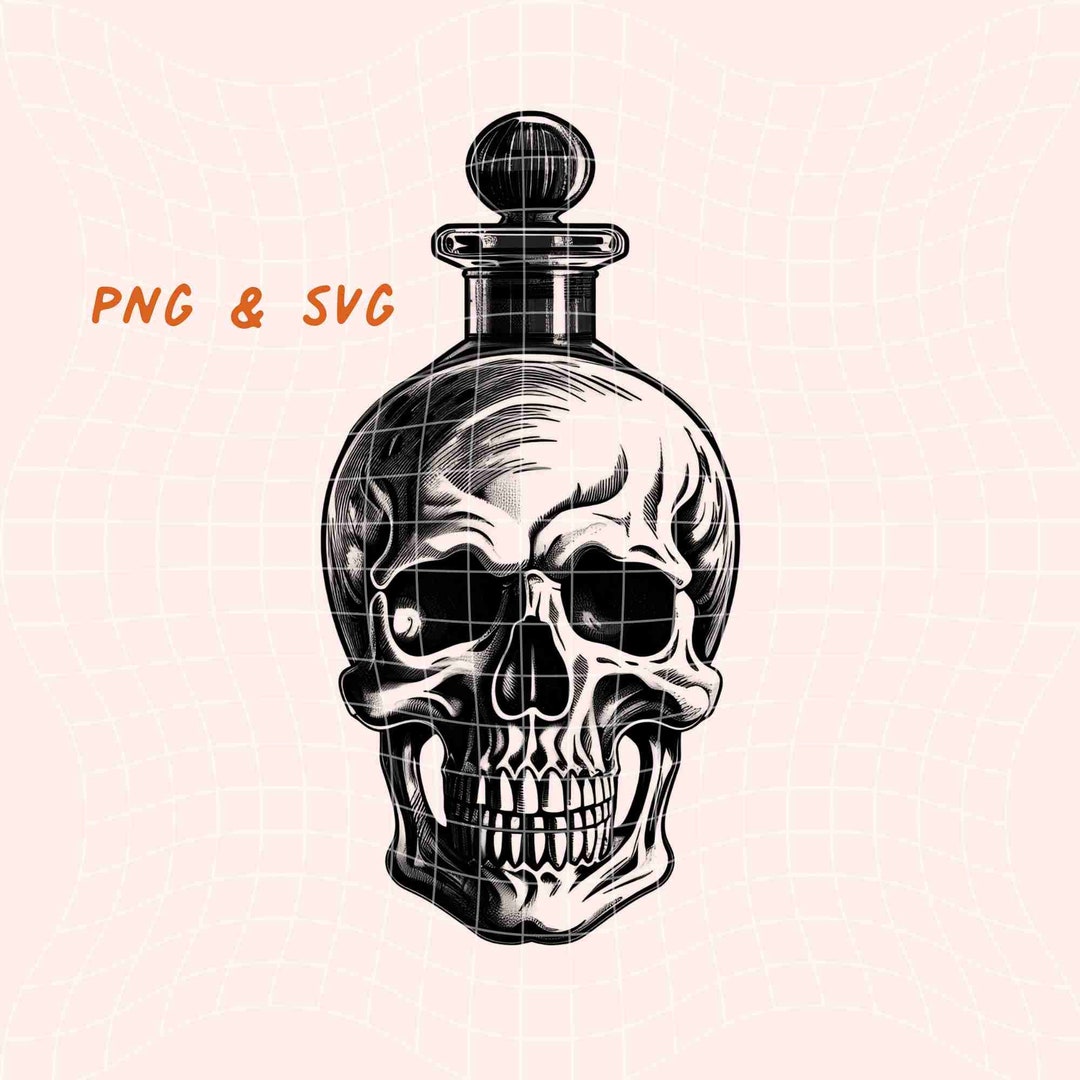 SKULL Potion Bottle PNG SVG File | Clipart Halloween, Spooky Season ...