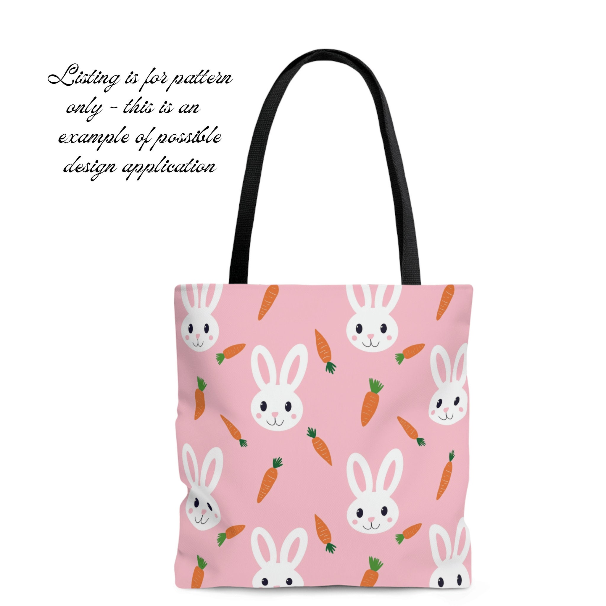 Pink Easter Bunny Seamless Pattern Digital Download | Hand Drawn ...
