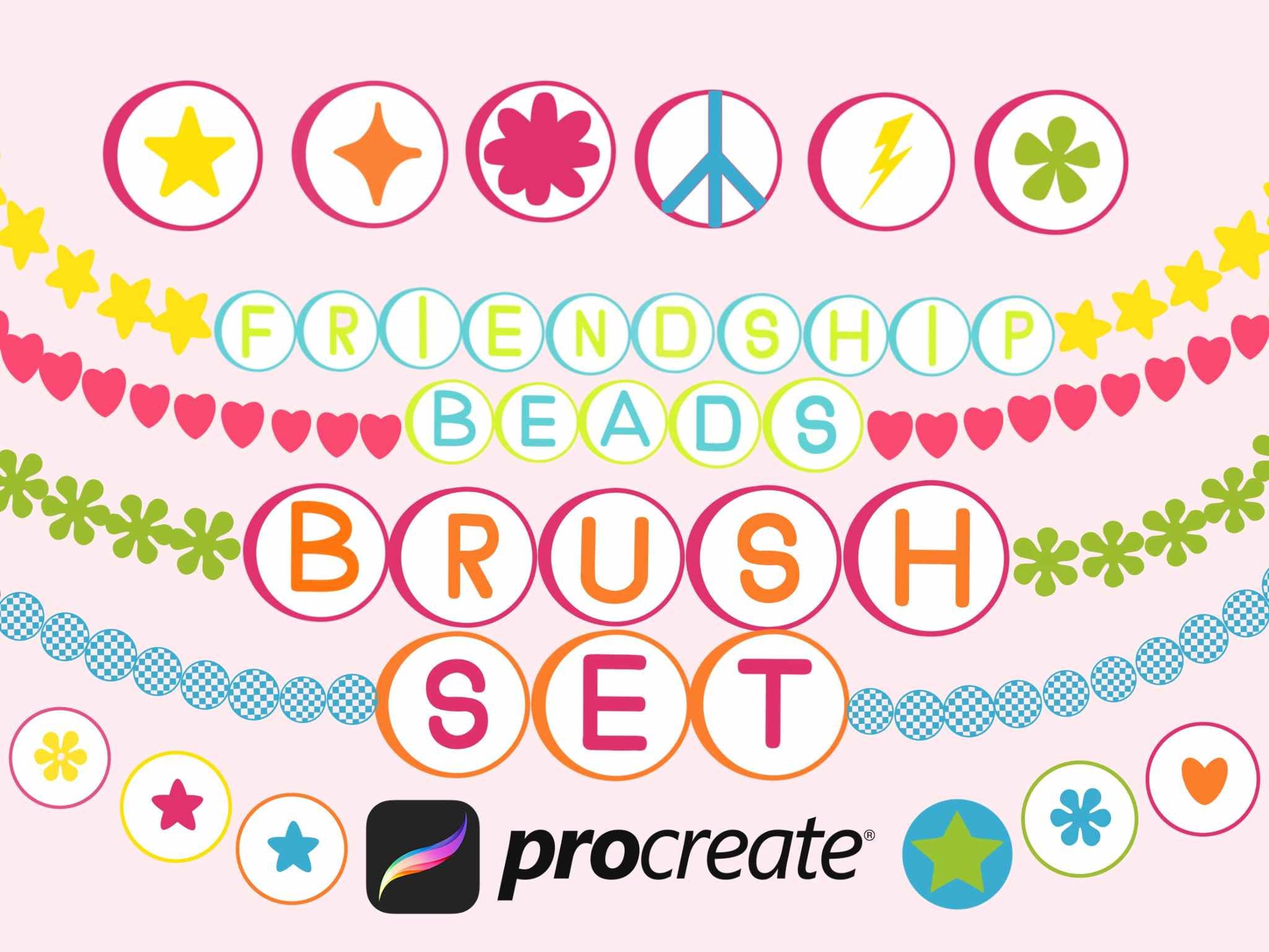 Friendship Bracelet Bead Stamp Brush Set for Procreate | Digital Craft ...