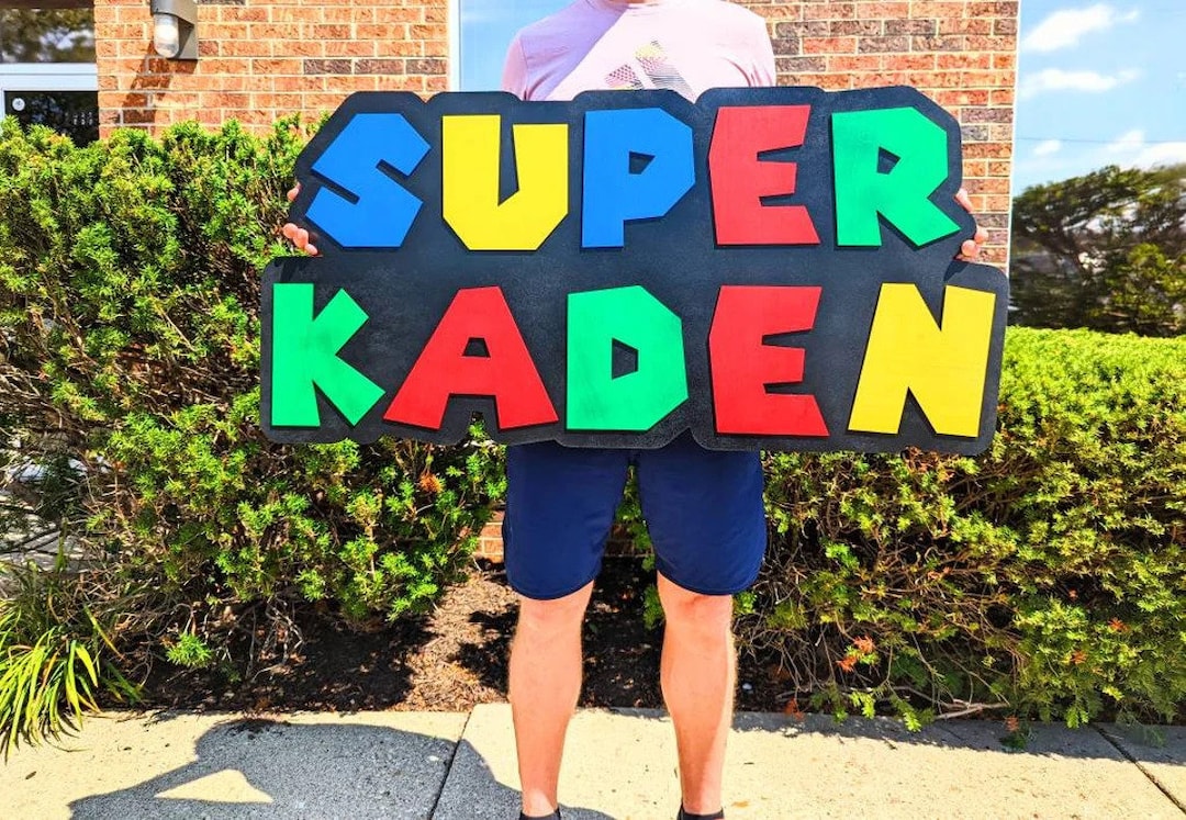 Custom Mario Name Sign, Wood Name Sign Insprired by Mario, Mario ...