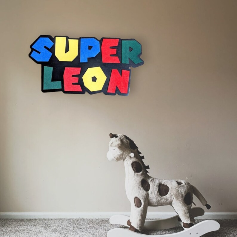 Custom Mario Name Sign Wood Name Sign Insprired by Mario - Etsy