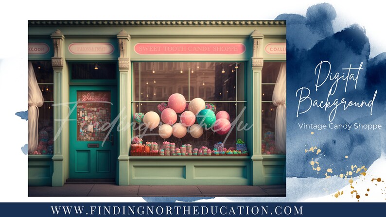 Vintage Candy Shoppe Digital Background - Etsy