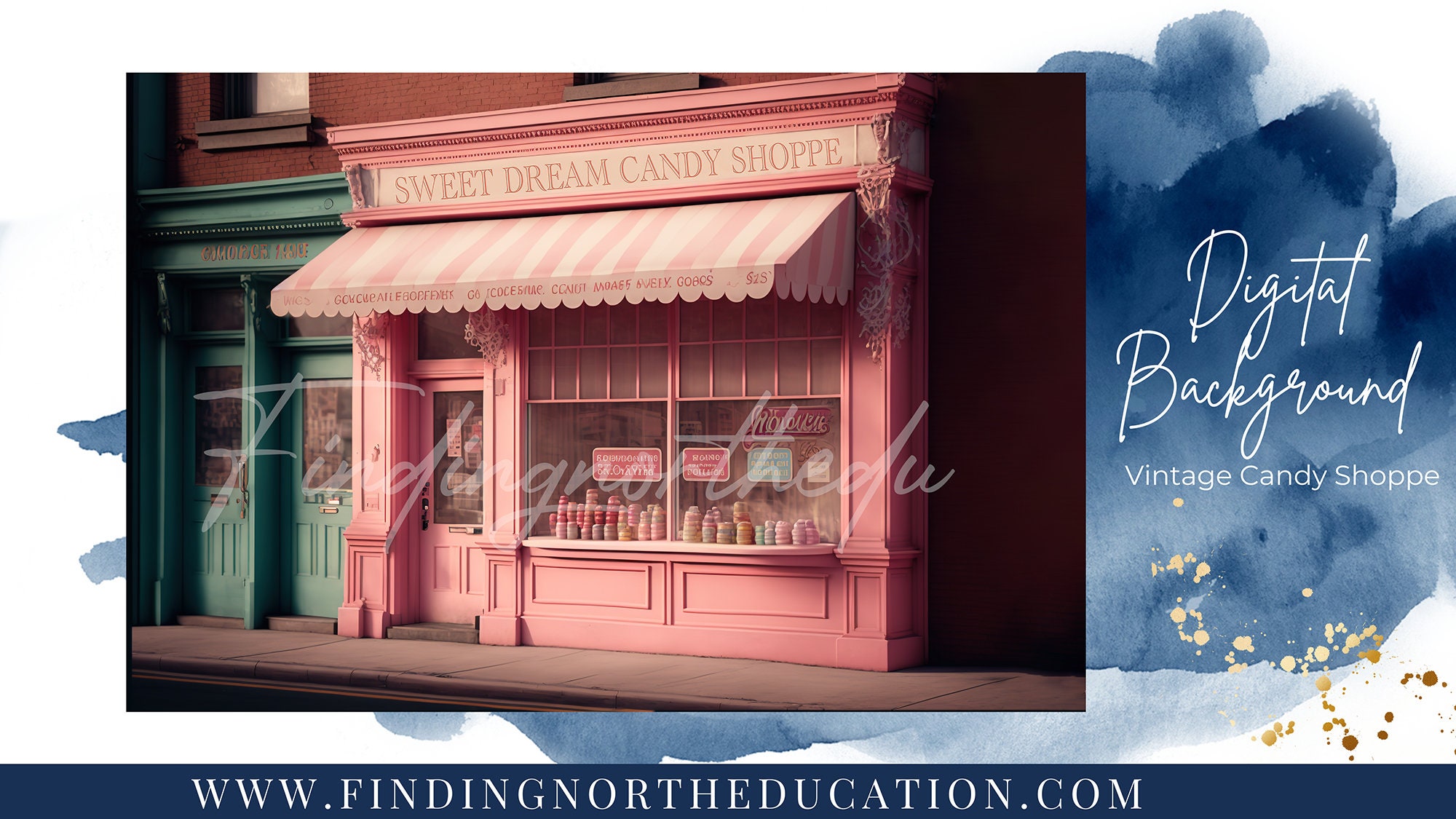 Vintage Candy Shoppe Digital Background - Etsy