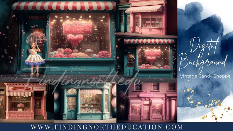 Vintage Candy Shoppe Digital Background - Etsy