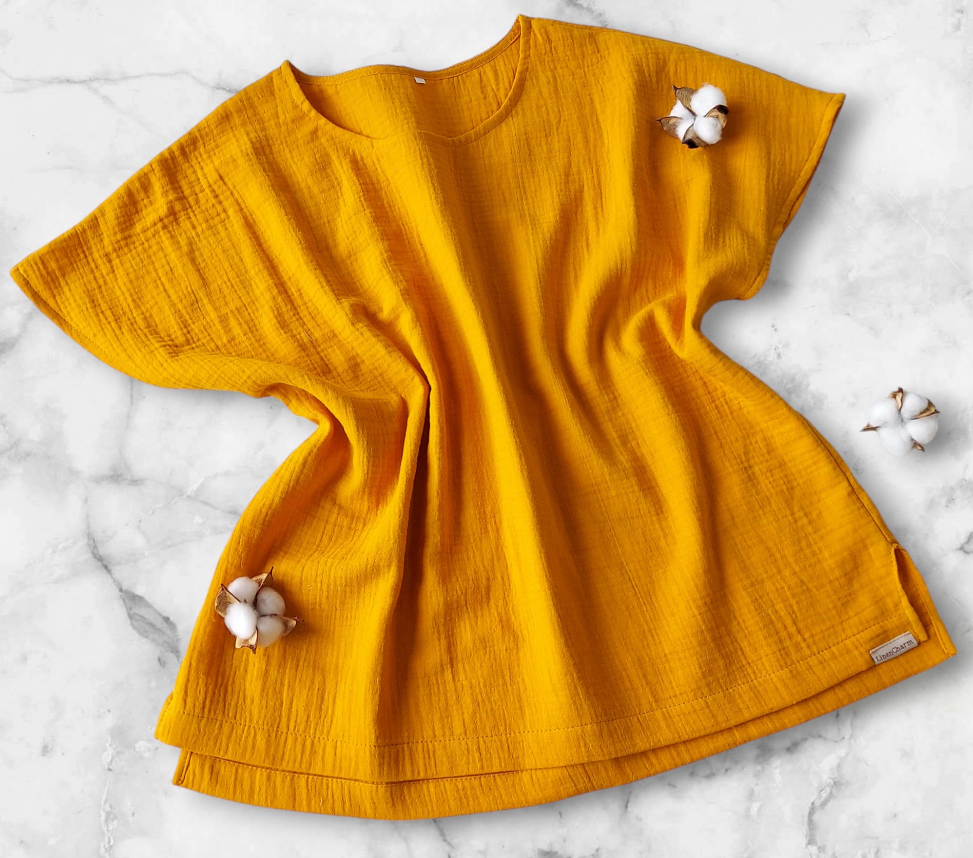 Cotton Muslin Top, Cotton Blouse, Muslin Double Gauze Woman Top, Outfit ...