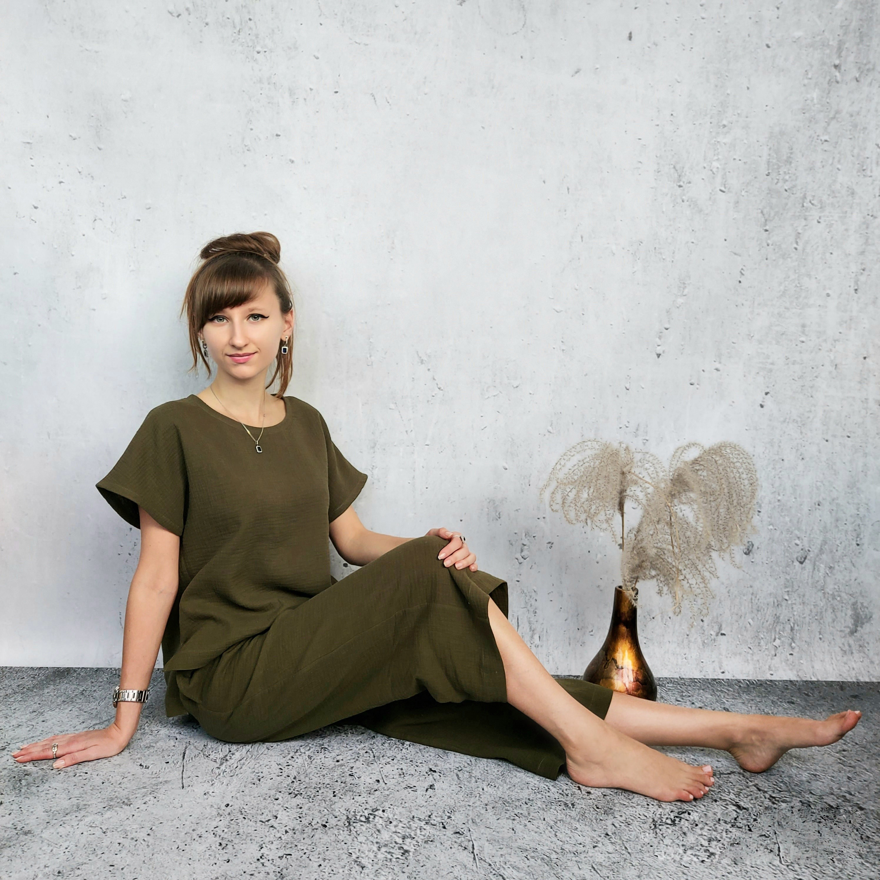Cotton Muslin Top and Capris Set, Two Piece Set, Summer Set, 2 Piece ...