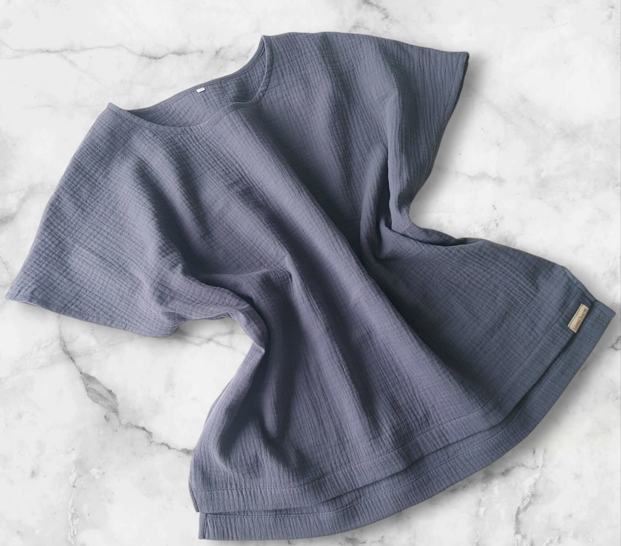 Cotton Muslin Top, Cotton Blouse, Muslin Double Gauze Woman Top, Outfit ...