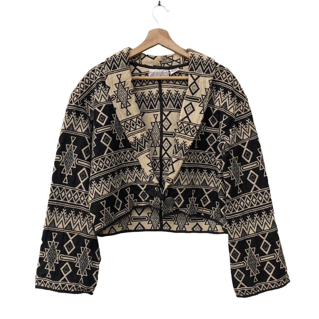 Very Rarehard to Find Vintage Full Print Cropped/wrap Jacket Size M - Etsy