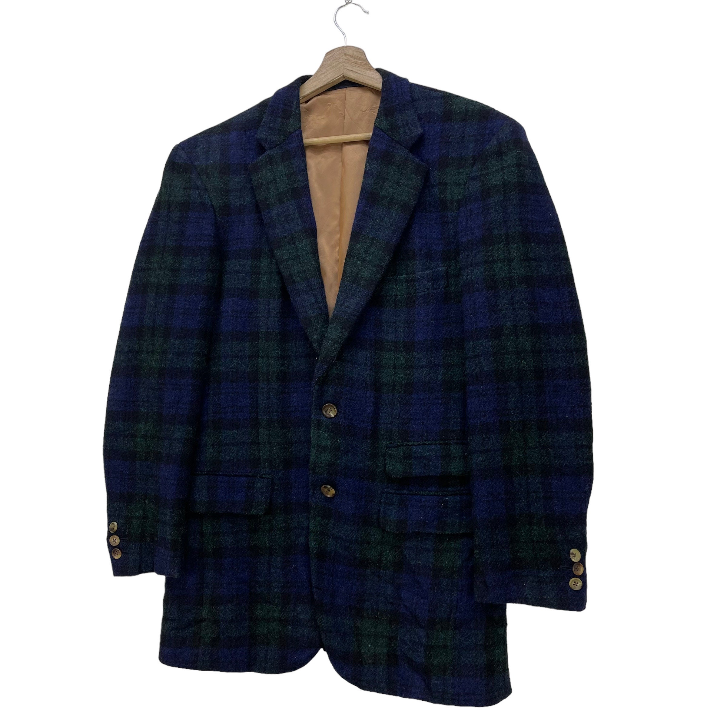 Vintage Haris Tweed Wool Checkered Jacket - Etsy