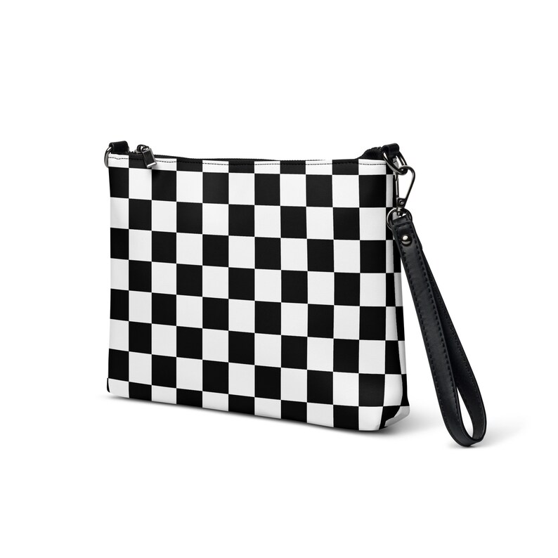 Black & White Checkered Crossbody Bag - Etsy