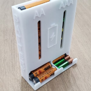 AA-AAA Battery Storage Dispenser Case Holder Box Organizer 3D Printed ...