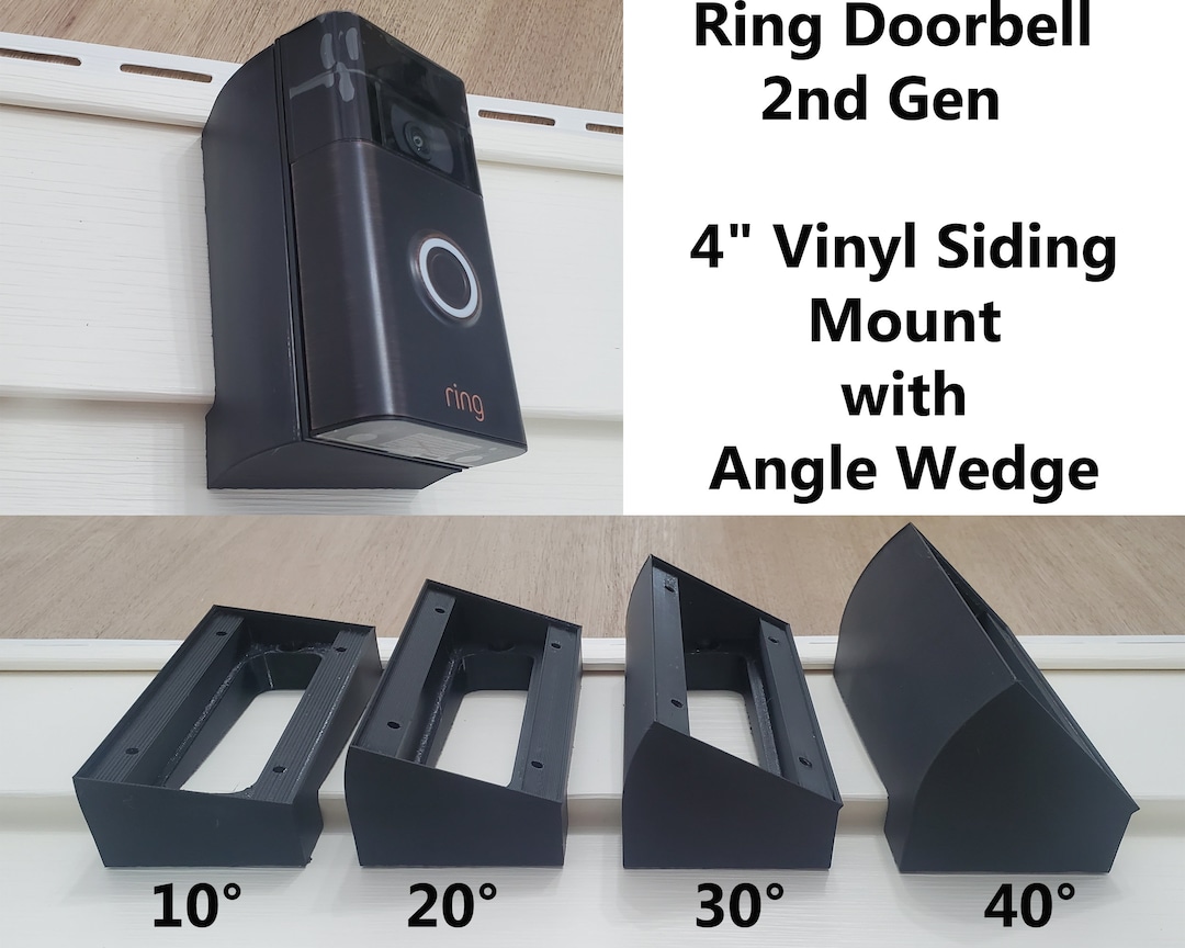 Ring Doorbell 2nd Gen 1080p 4 Inch Vinyl Siding Mount Angle Wedge UV ...