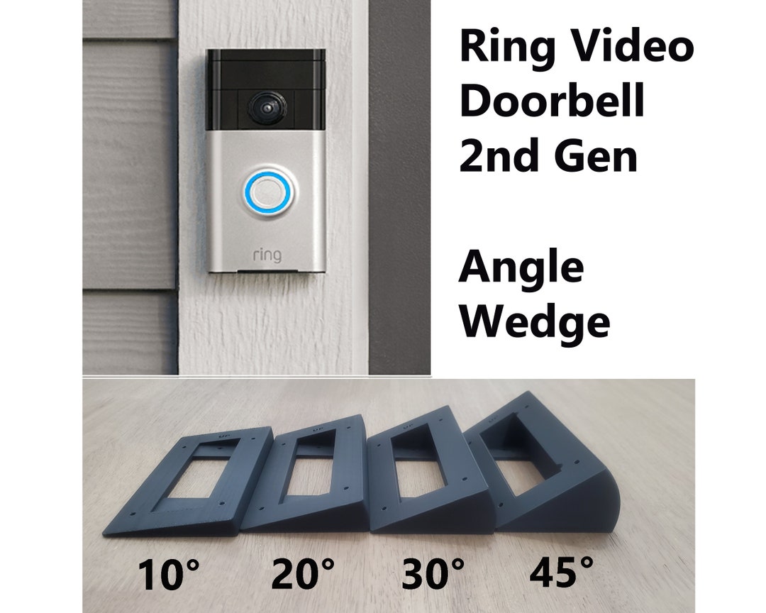 Ring Video Doorbell 1080p 2nd Gen Wedge Angle Mount Bracket Holder 3D ...