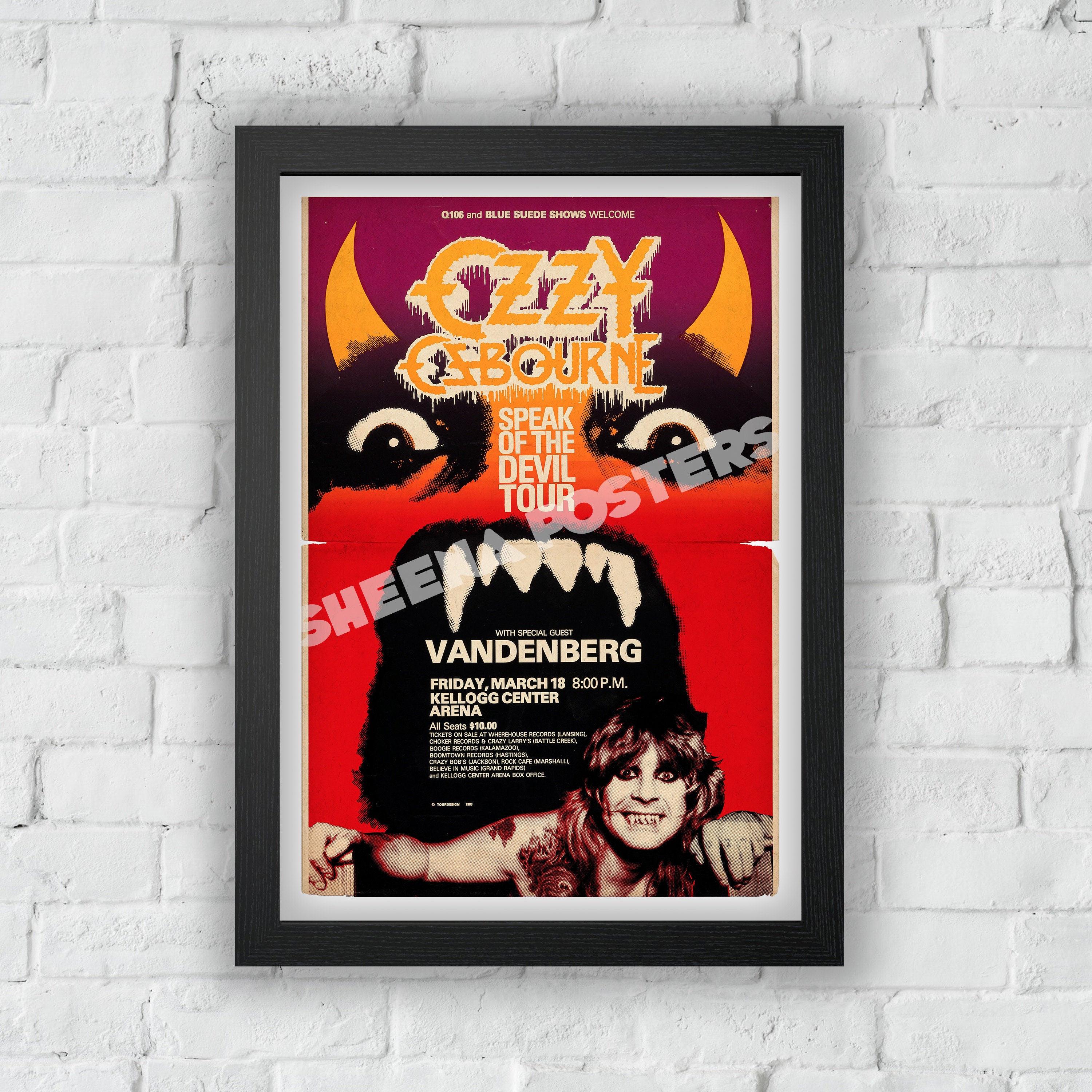 Ozzy Osbourne Concert Print Vintage Advert Vintage Style Magazine Retro ...