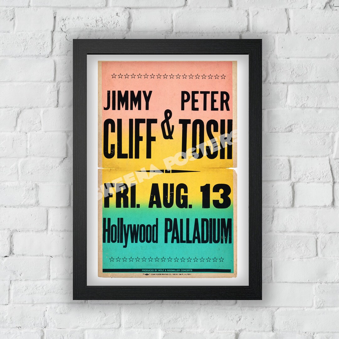 Jimmy Cliff & Peter Tosh Concert Print Vintage Advert Vintage Style Magazine Retro Print Home ...